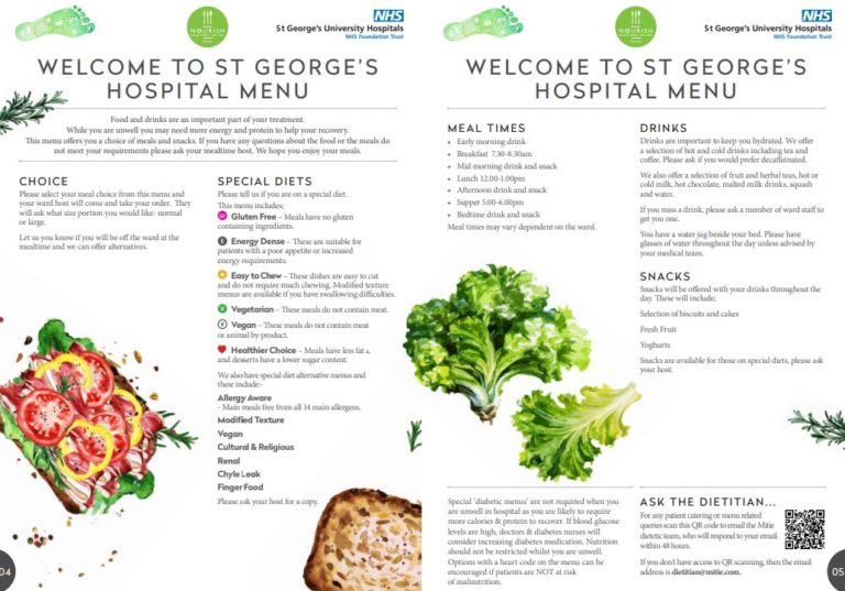 Patient menus - St George's University Hospitals NHS Foundation Trust