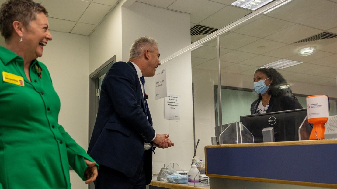Health Secretary receives vaccinations at St George's - St George's ...